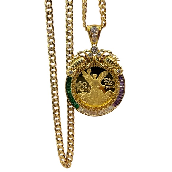 Accessories | Mexican Centenario Gold Plated 5 Peso Coin With 24 Gold ...